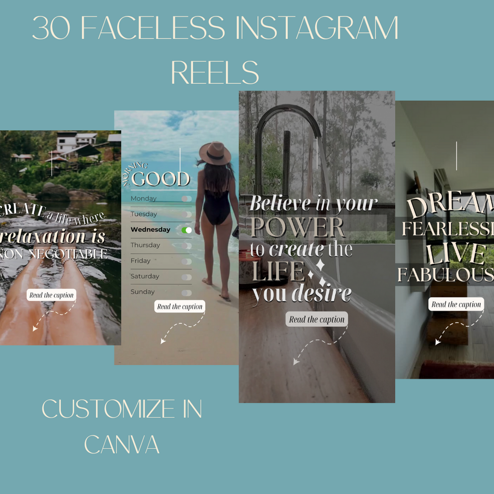 30 Faceless Instagram Reels | Content Marketing | Social Media Templat ...
